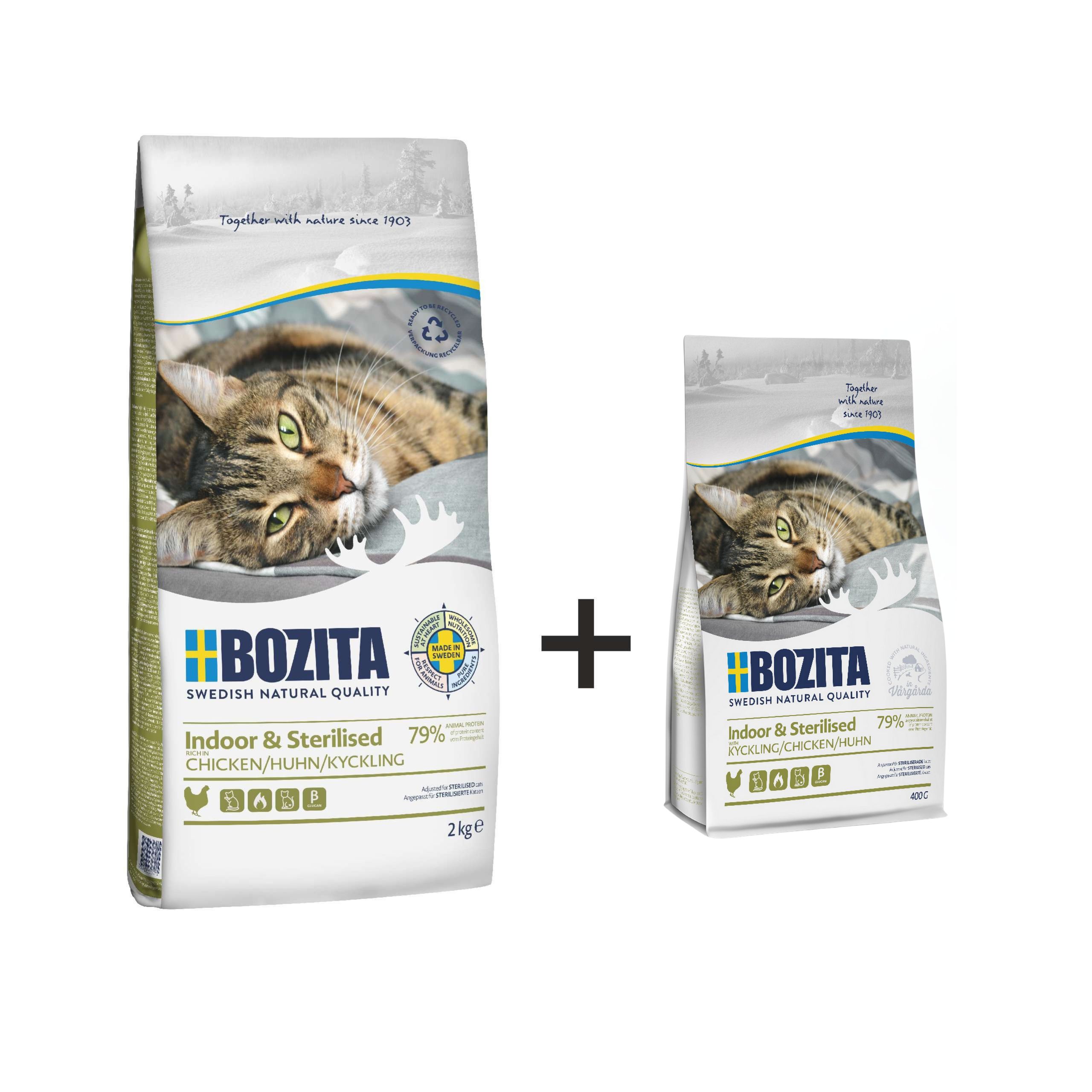 BOZITA kot Indoor & Sterilised Kurczak 2kg + 400g gratis - sklep ...